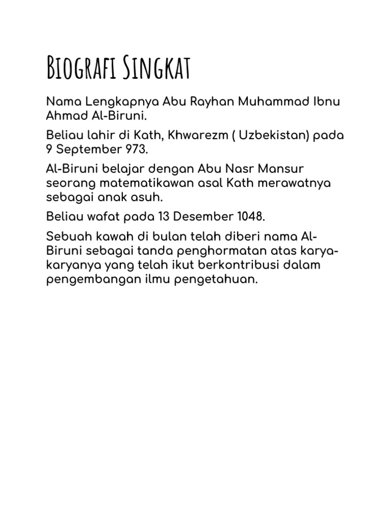 Infografis Al Biruni | PDF