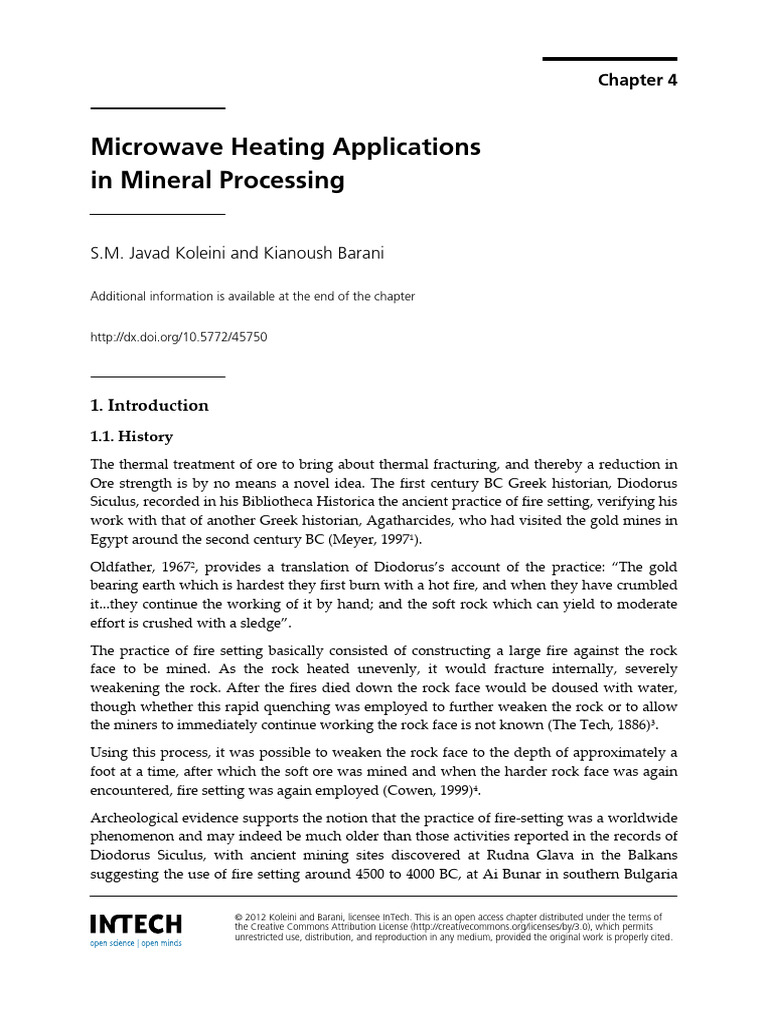 InTech-Microwave Heating Applications in Mineral Processing | PDF ...