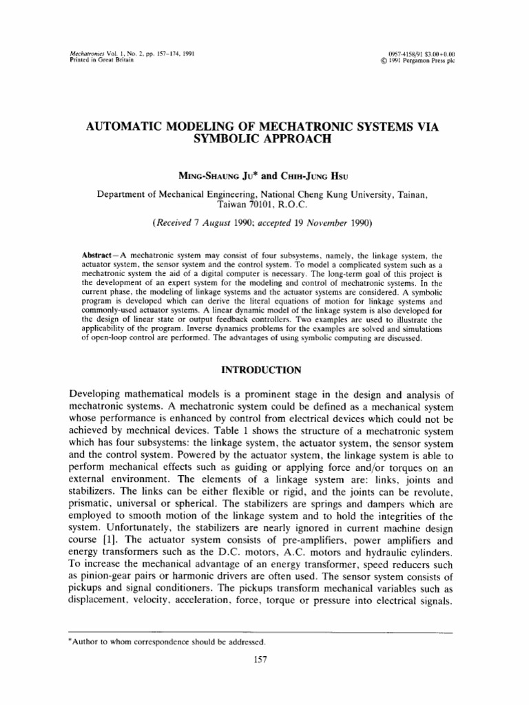 Automatic Modeling of Mechatronic Systems | PDF | Velocity | Machines