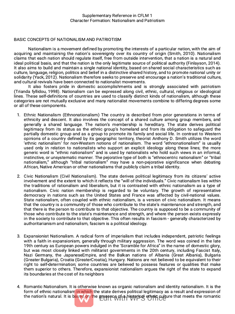 CFLM Midterm | PDF | Nationalism | Patriotism