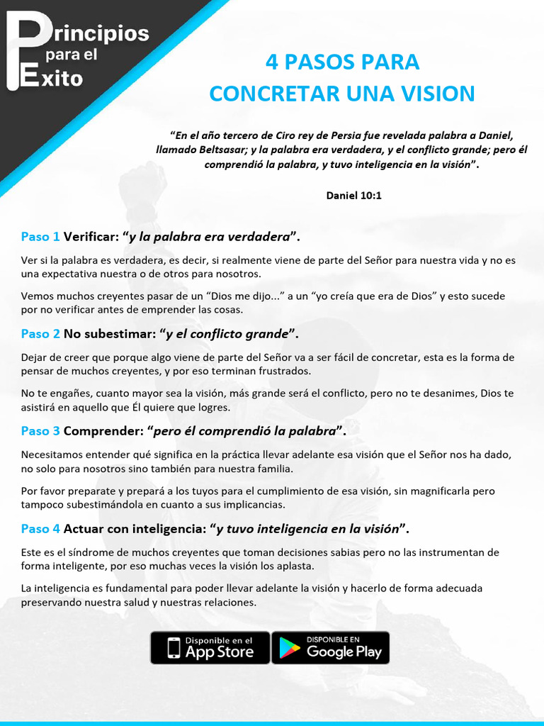 4 Pasos para Concretar Una Vision | PDF