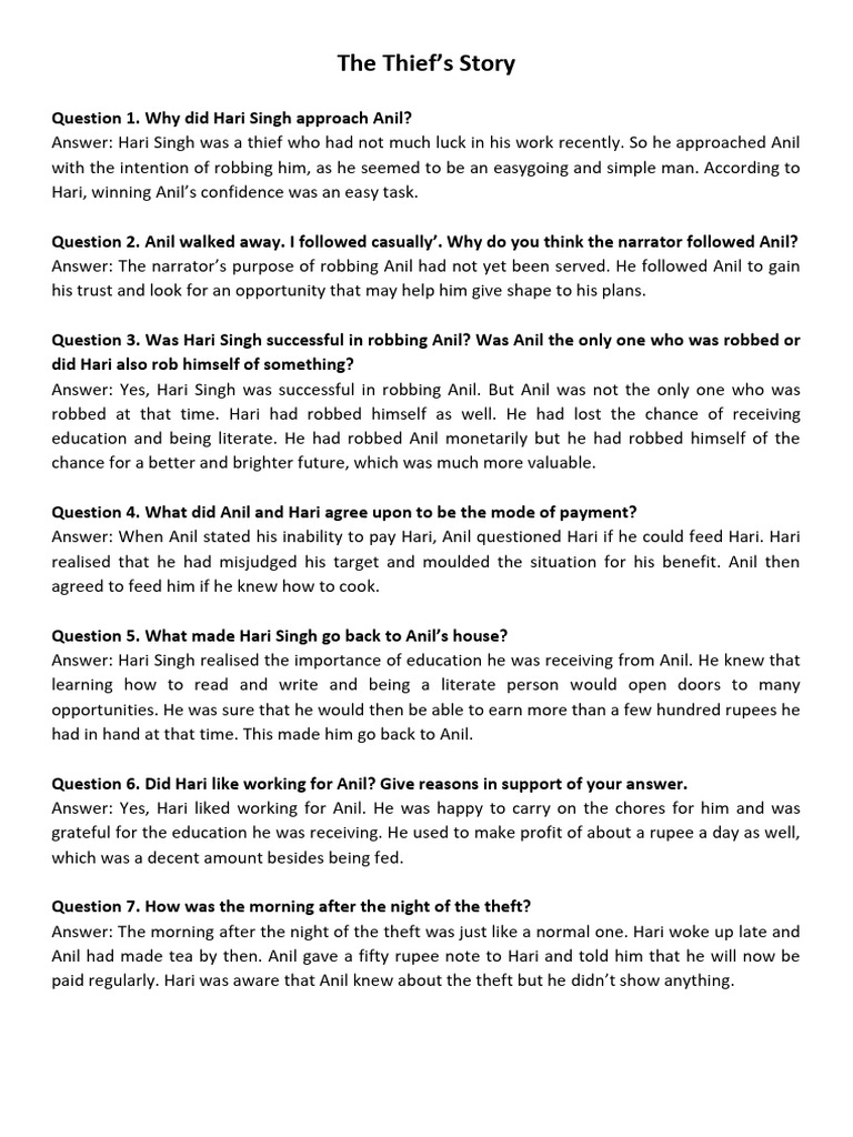 A Thief's Story | PDF