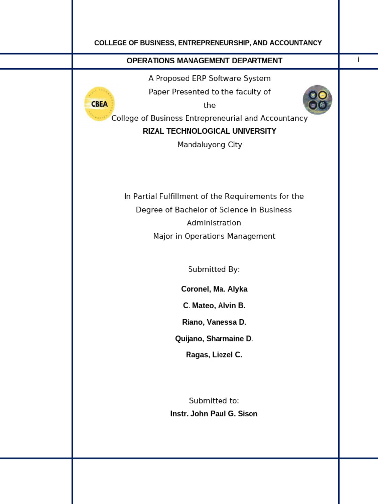 GRP 8 Erp Project 222222 | PDF | Supply Chain | Enterprise Resource ...