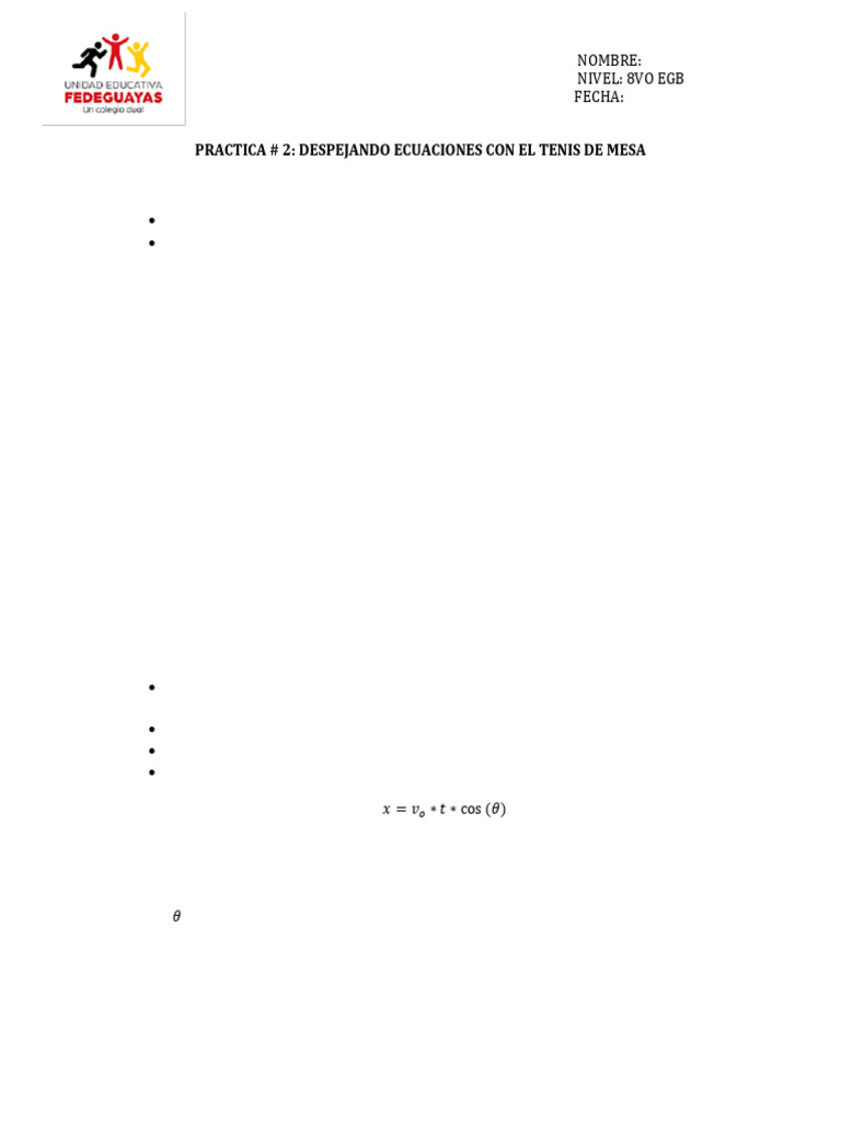 Practica #2 Despeje de Ecuaciones | PDF | Física Aplicada e Interdisciplinaria | Fenomeno fisico