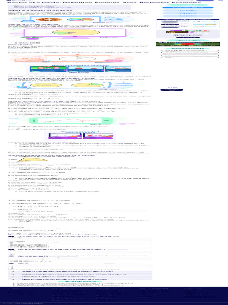 Sector Of A Circle Definition Formula Area Perimeter Pdf Area