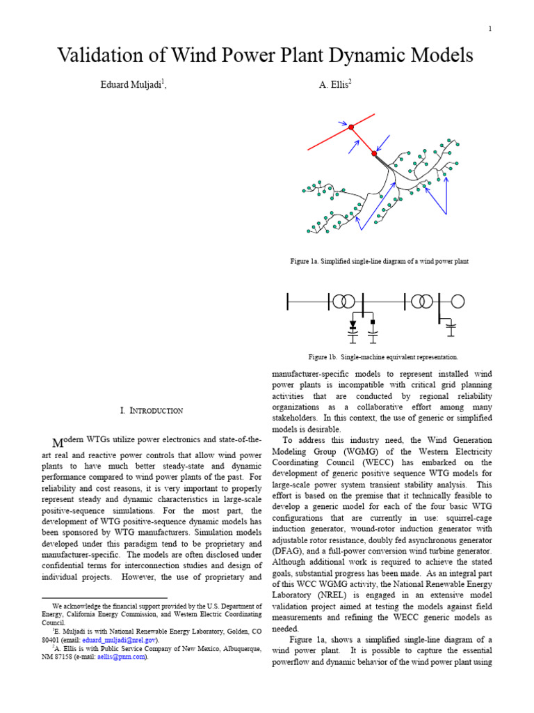 IEEE PES 2008 - Validation of Wind Power Plant Models | PDF | Wind ...