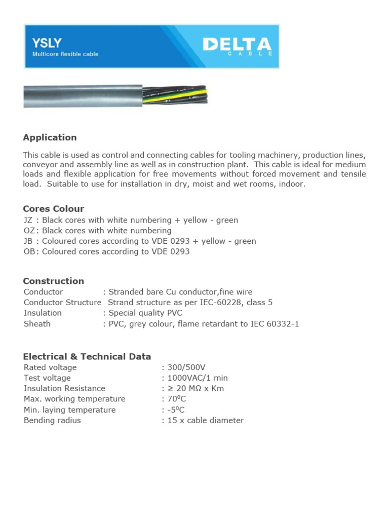 Ysly JZ Delta Cable Rev.1 | PDF | Insulator (Electricity) | Materials