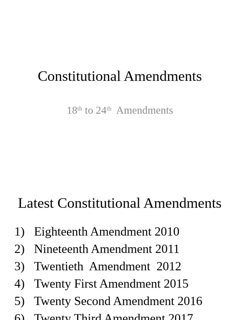 Constitutional Amendments | PDF | Devolution | Federally Administered ...
