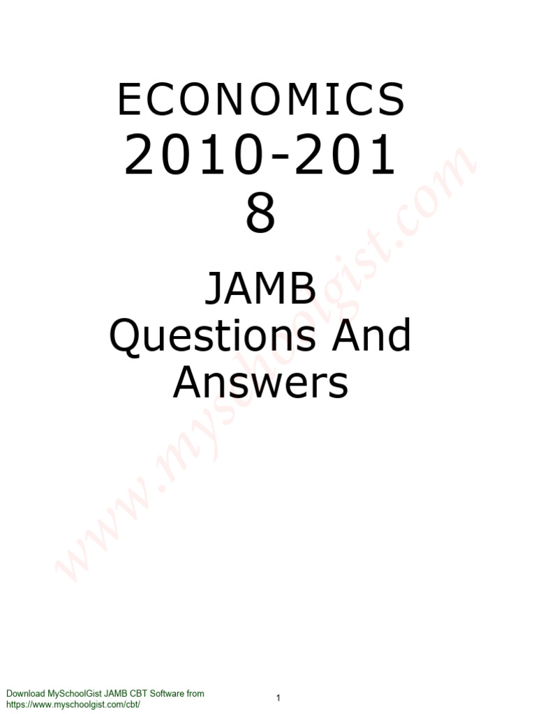 JAMB Economics Past Questions and Answers | PDF | Elasticity (Economics ...