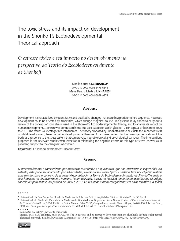 Toxic Stress Impact on Development | PDF | Emotional Self Regulation ...