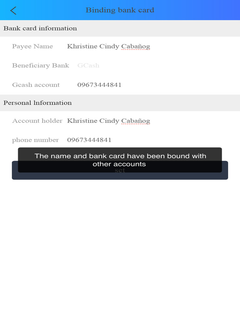 Binding Bank Card | PDF
