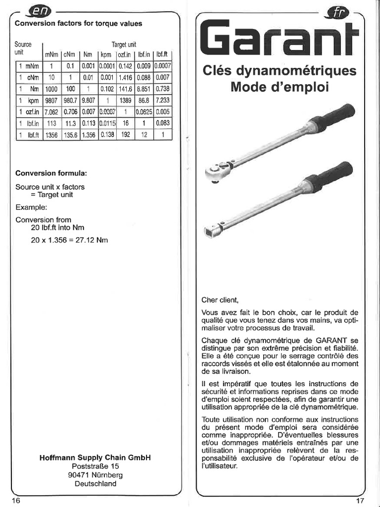 Conversion Factors For Torque Values | PDF