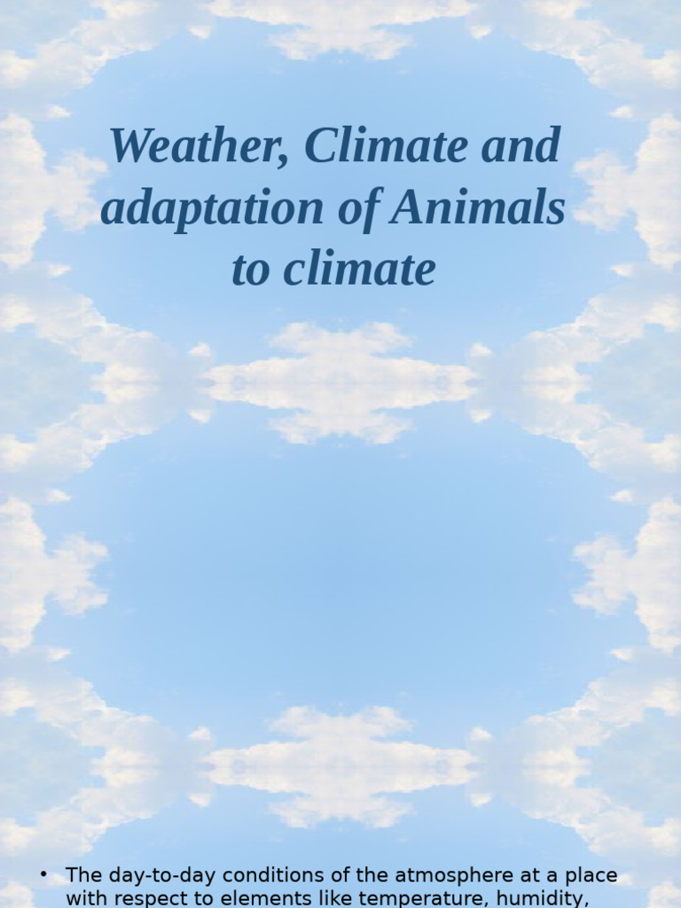 VII Class Biology - Weather, Climate and Adaptations of Animals To ...