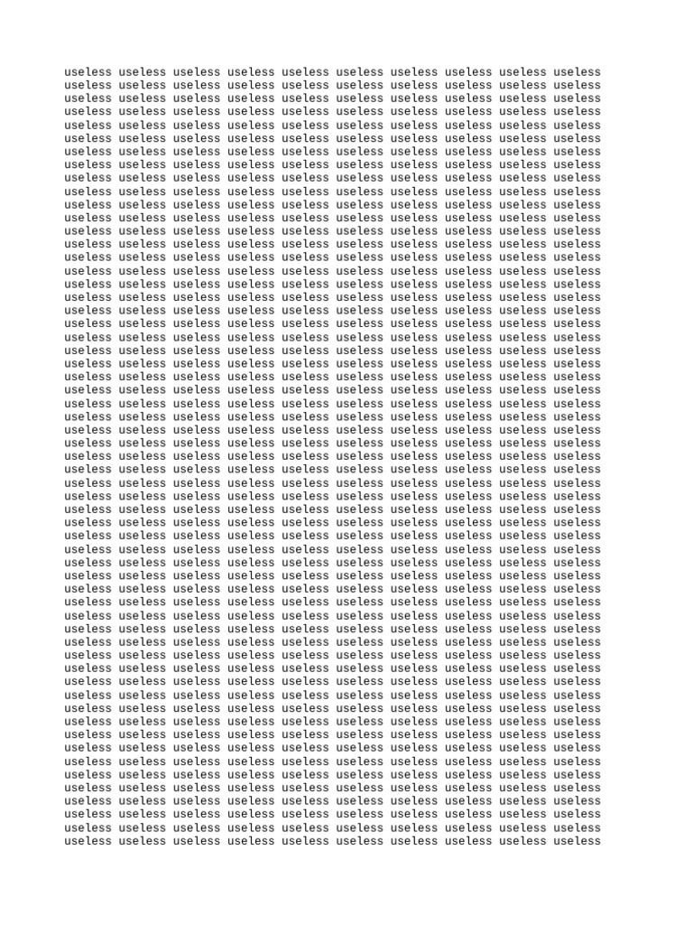 Useless | PDF