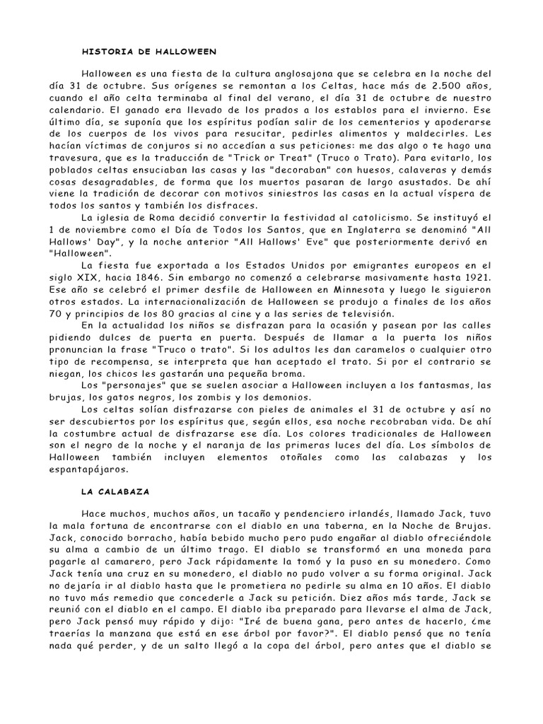 Orígenes y Tradiciones de Halloween | PDF