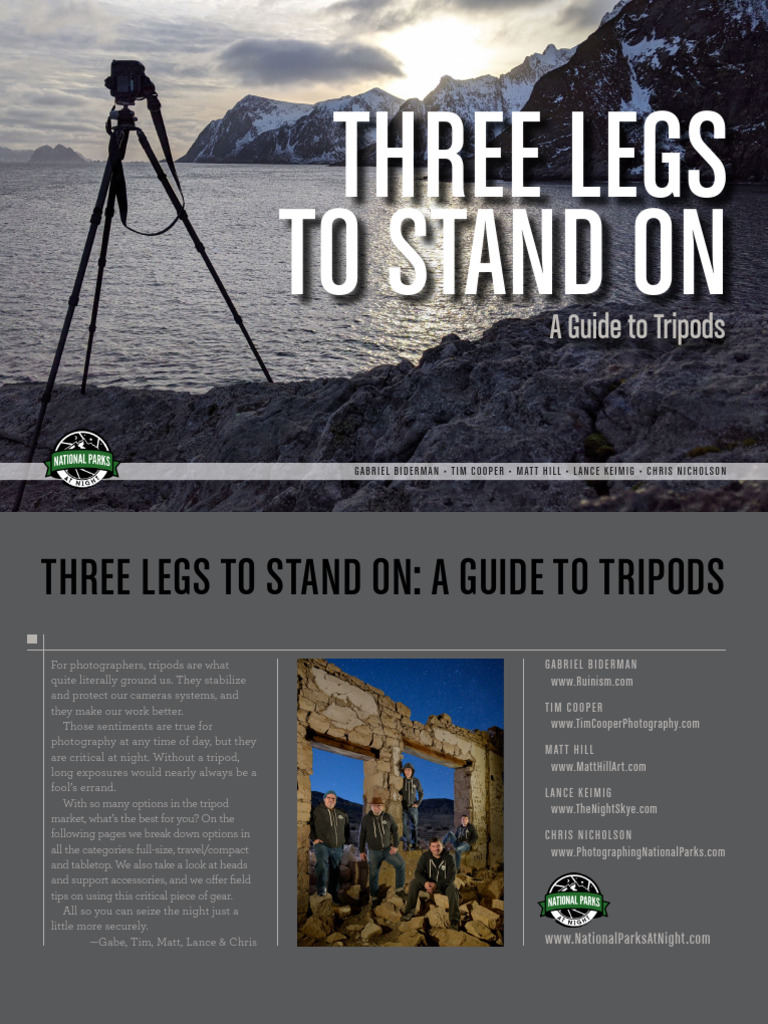 National Parks at Night Guide To Tripods - V 1.0 | PDF | Tripod (Photography)