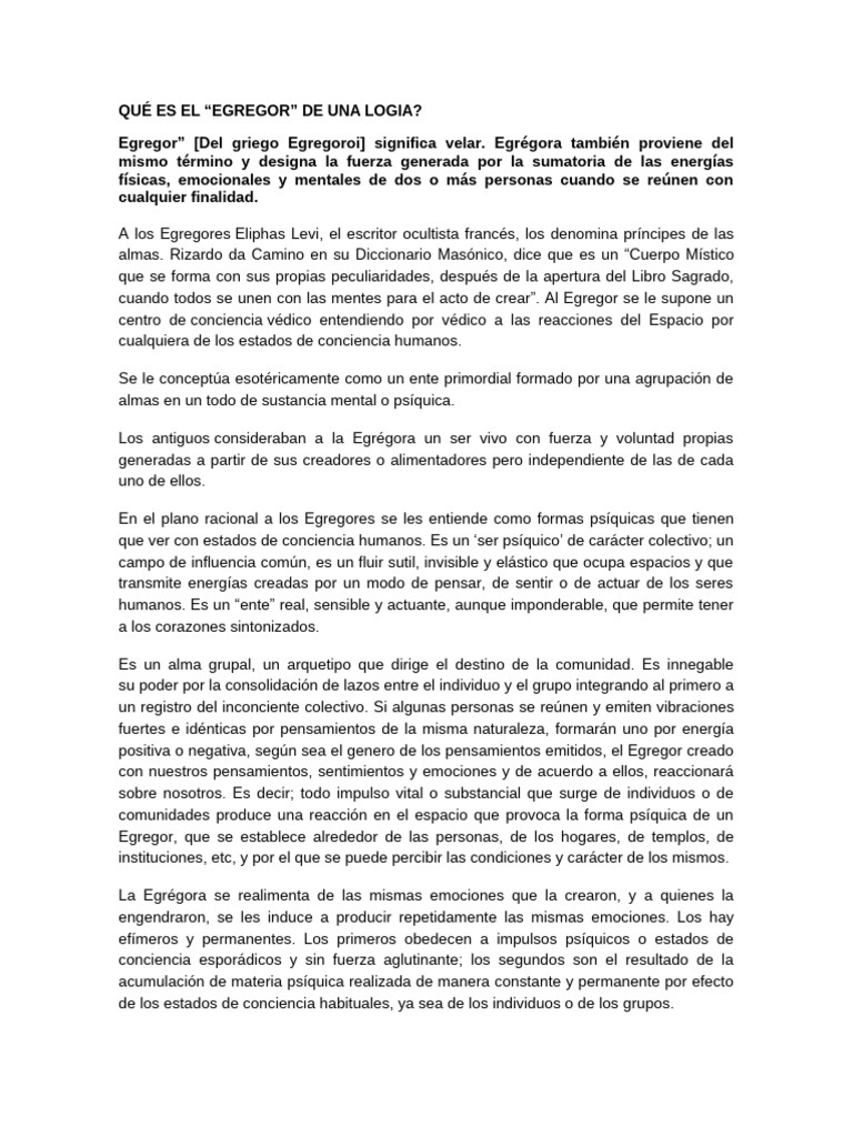 Qué Es El Egregor en La Loga | PDF | Mente | Alma