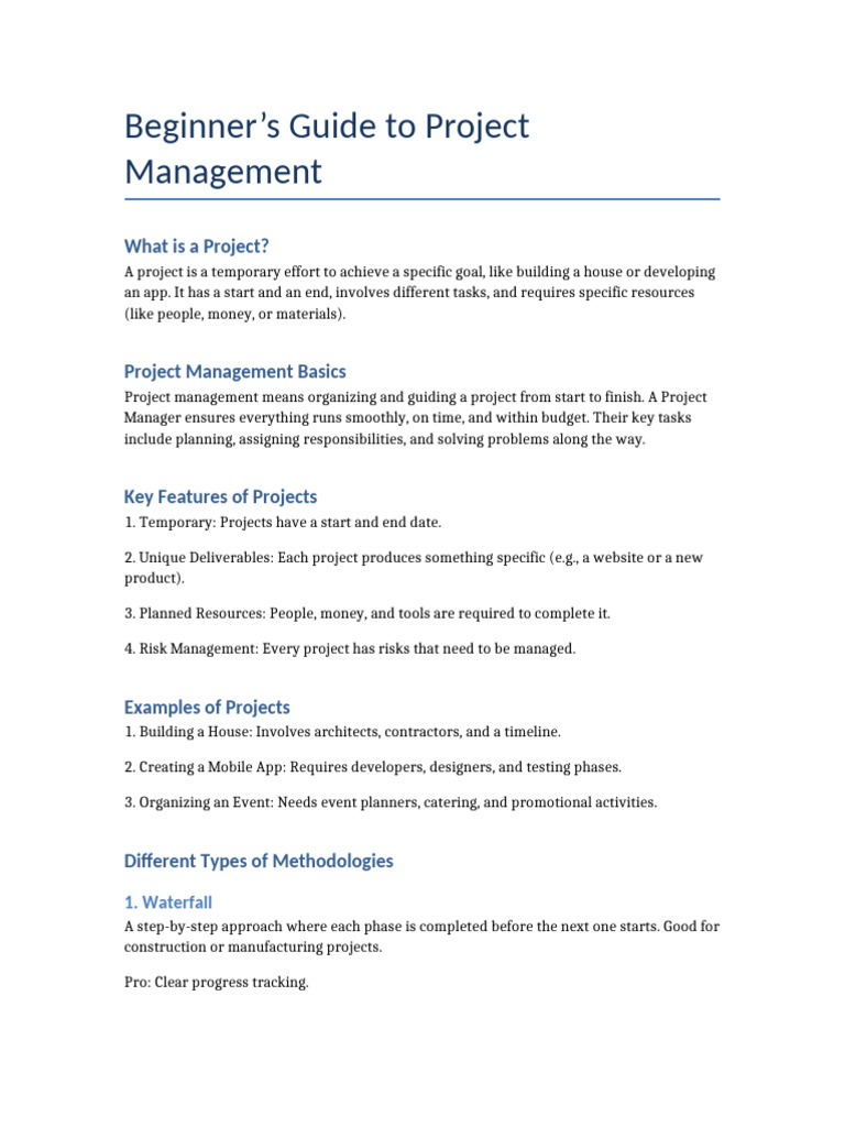 Project - Management - Beginner - Guide 2 | PDF | Project Management ...