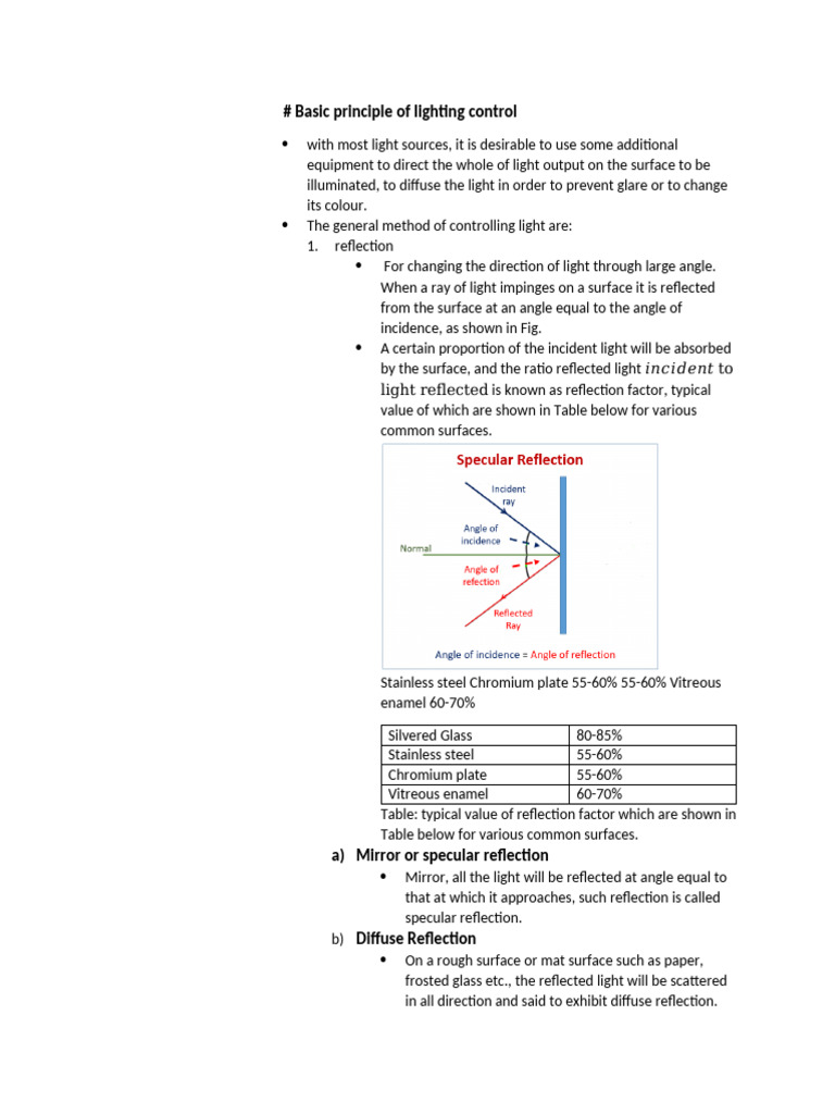 Basic Principle of Lighting Control | PDF
