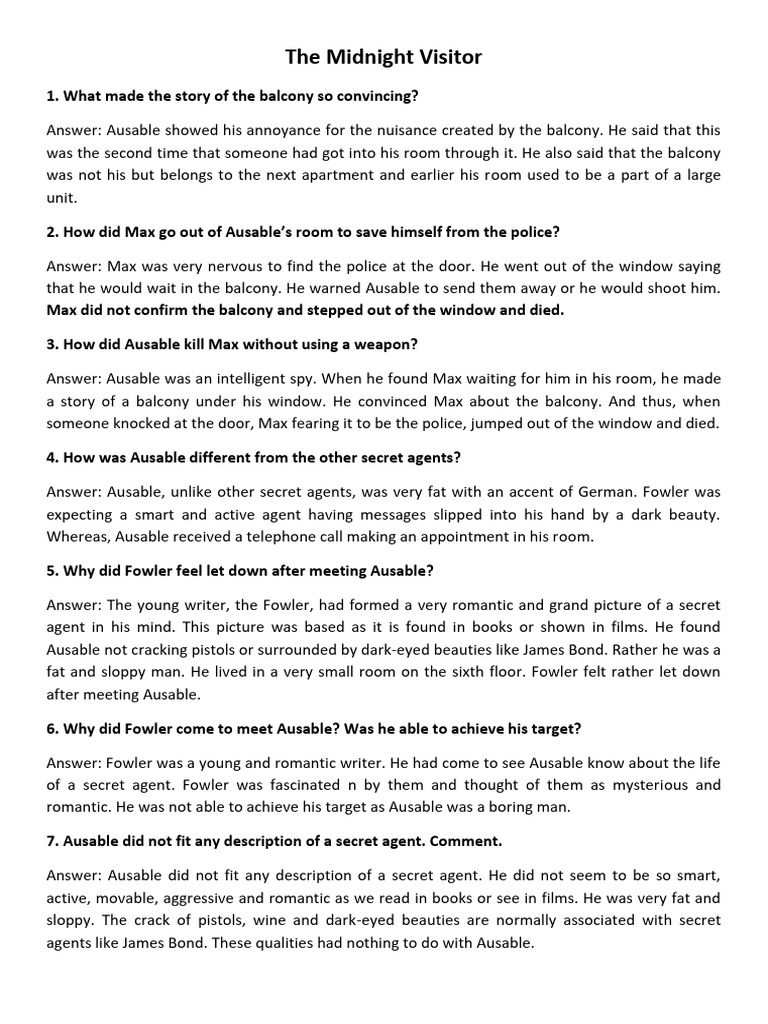 The Midnight Visitor | PDF