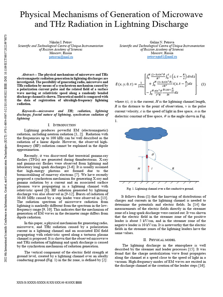 Physical Mechanisms of Generation of Microwave and THZ Radiation in ...
