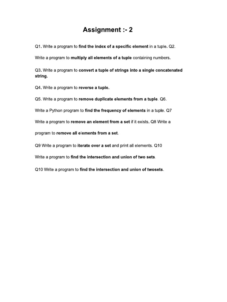 PYTHON Assignment 2 | PDF