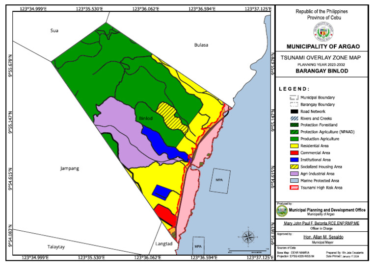 Tsunami Overlay Zone Map Binlod | PDF