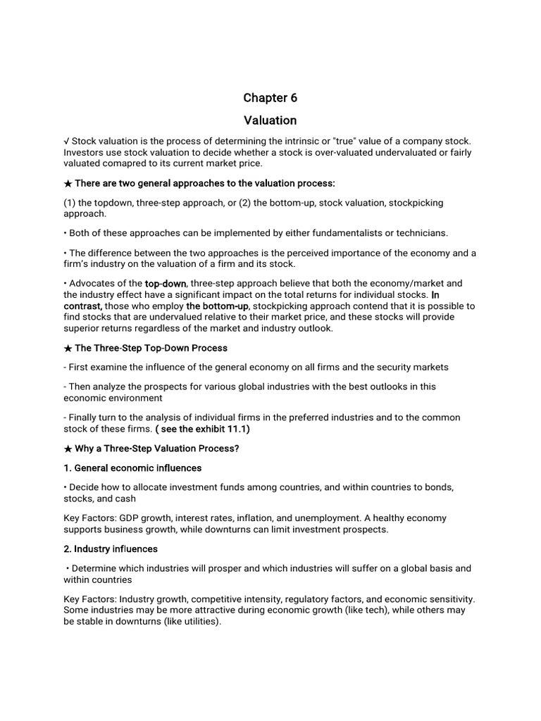 CH 6 (Valuation) Note-WPS Office | PDF | Valuation (Finance ...