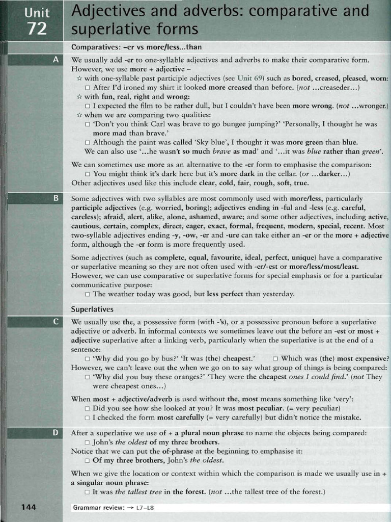 Comparatives and Superlatives Advanced | PDF