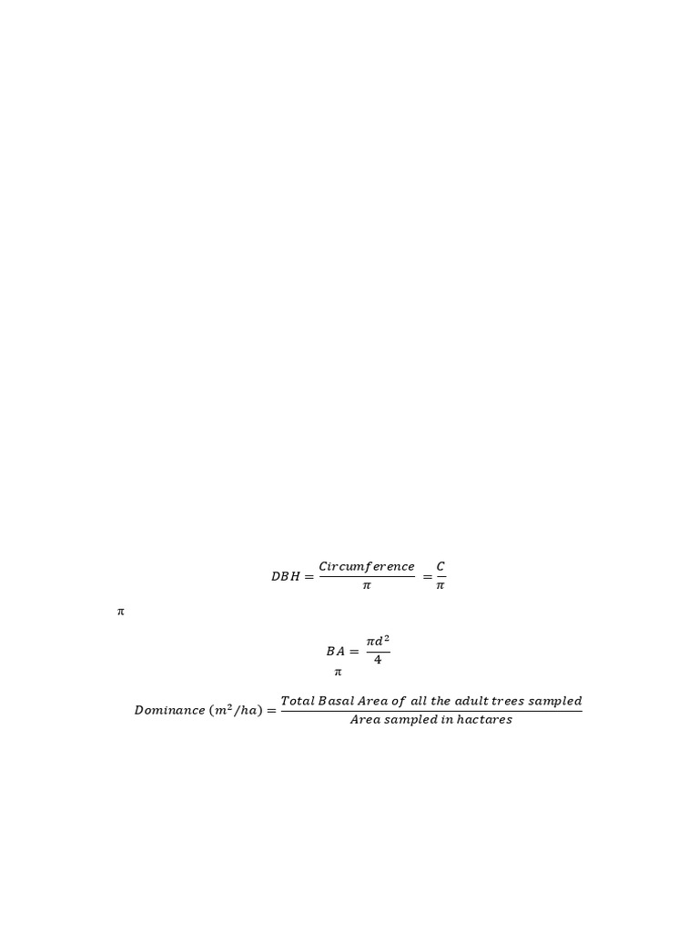 Measuring Dominance via DBH Method | PDF | Metrology | Forest Management