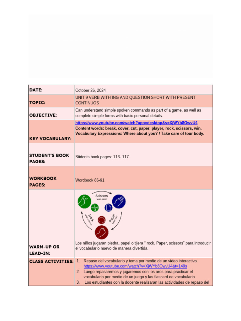 Clase 5 Unit 9 Play Time | PDF