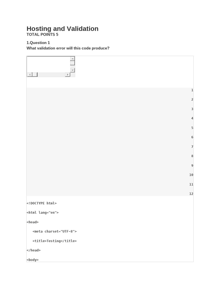 HTML5 Hosting and Validation | PDF