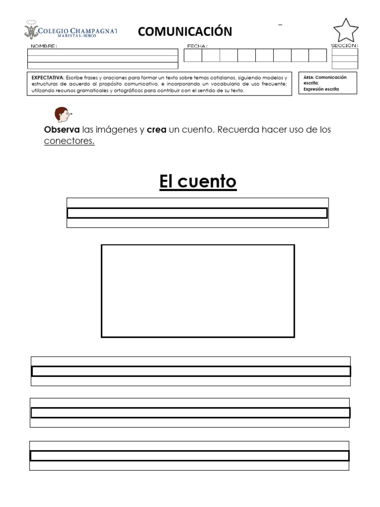 Crea un cuento usando imágenes y conectores | PDF