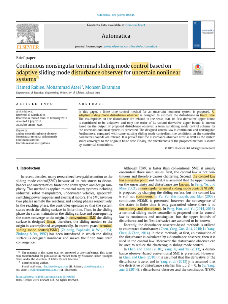 Controller-Base Observer | PDF | Mathematical Physics | Mathematics