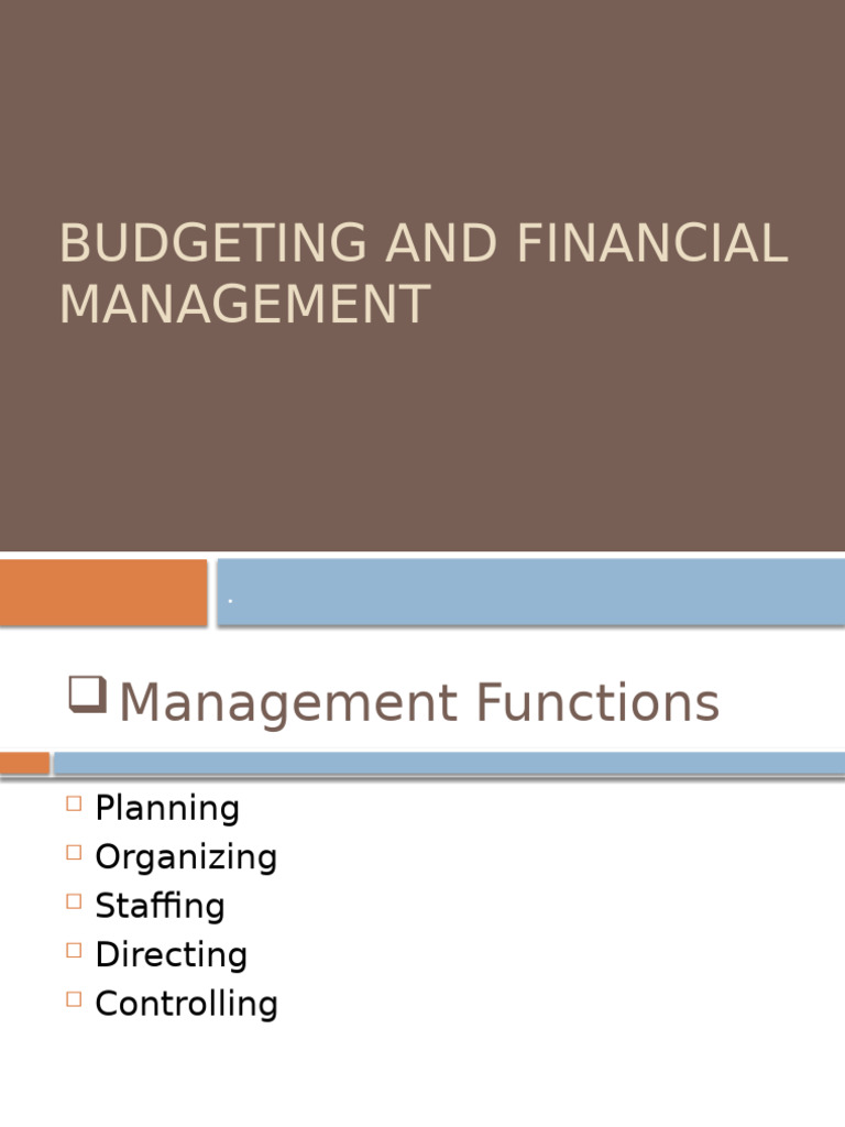 Budgeting and Financial Management Guide | PDF | Budget | Expense