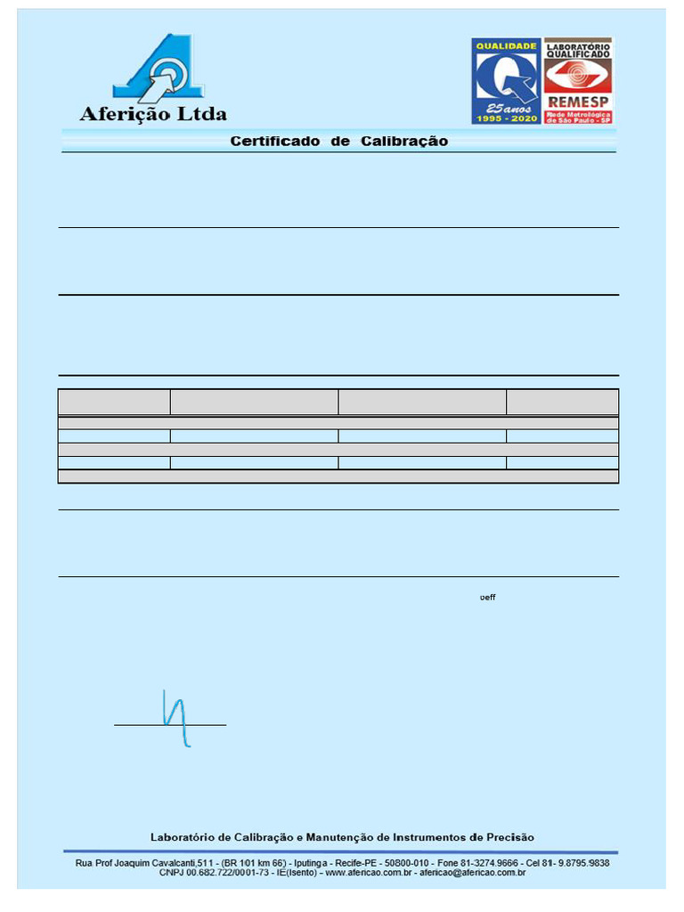 Certif Calibração ME Padrão Cesar&Camilo MEC300S 2023 | PDF ...