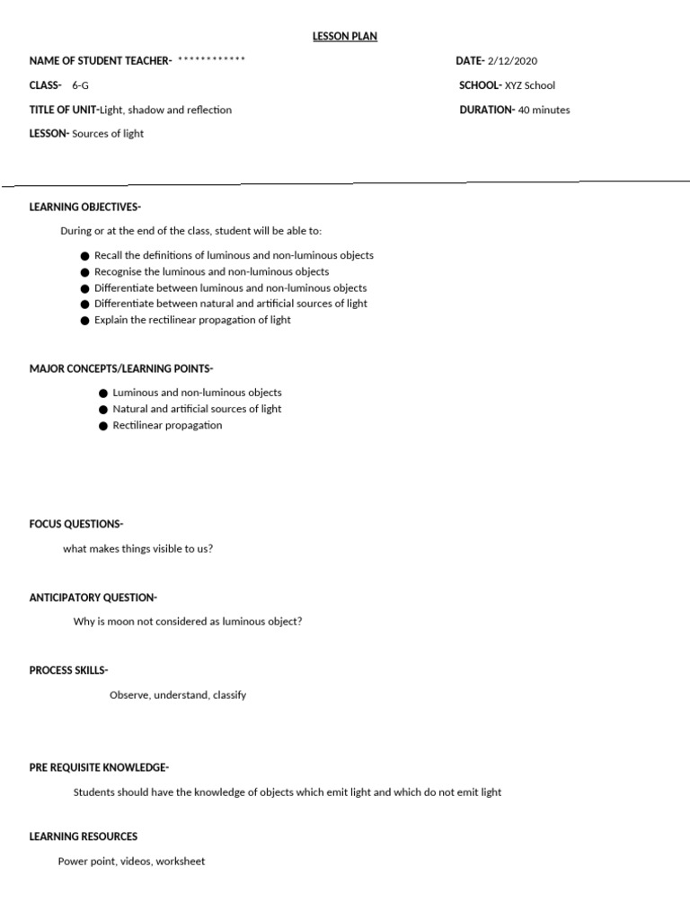 Light, Shadows and Reflection | PDF | Light | Cognition