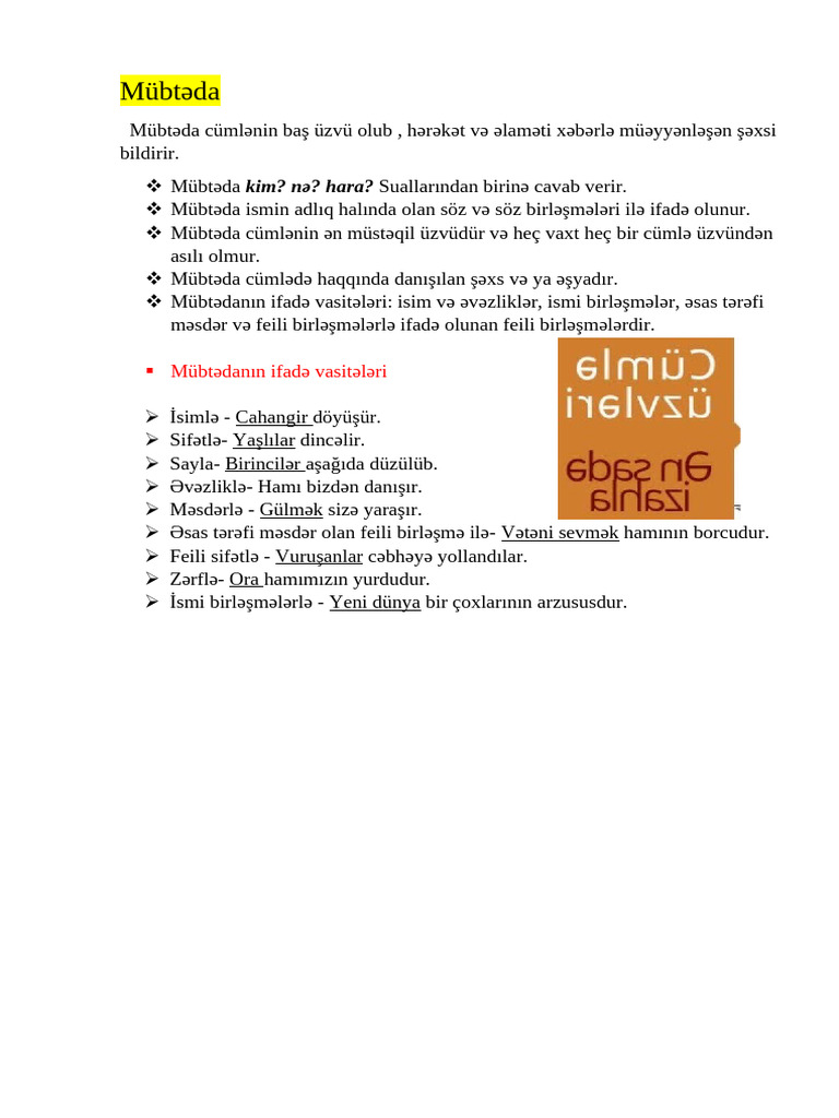 8cs Mübtəda VƏ XƏBƏR | PDF