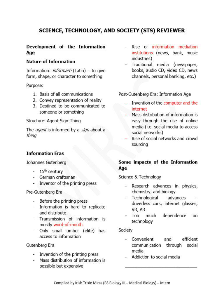STS Compiled Topics For Finals Exam 2024 | PDF | Gene | Dna