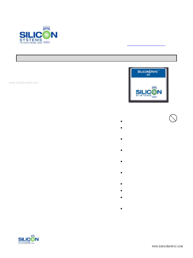 WD SiliconDrive Datasheet | PDF | Computing | Computer Hardware