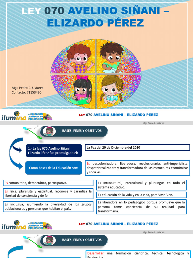 Ley 070 - Exposición | PDF | Lengua española | Primer idioma