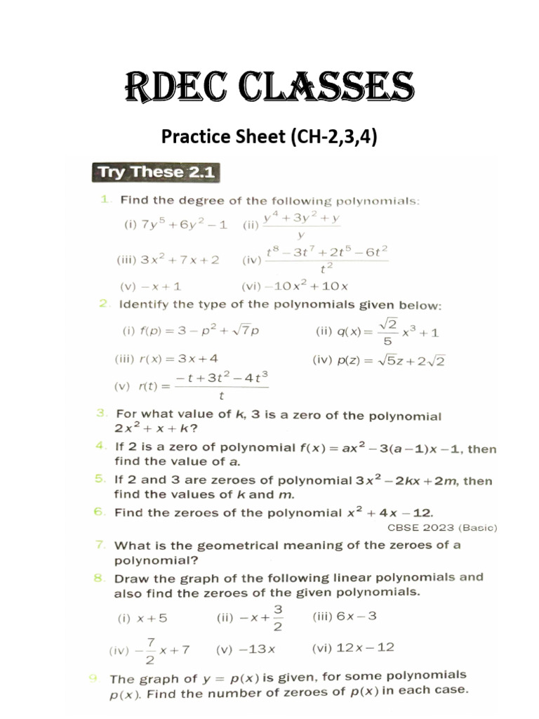 Maths Worksheet | PDF