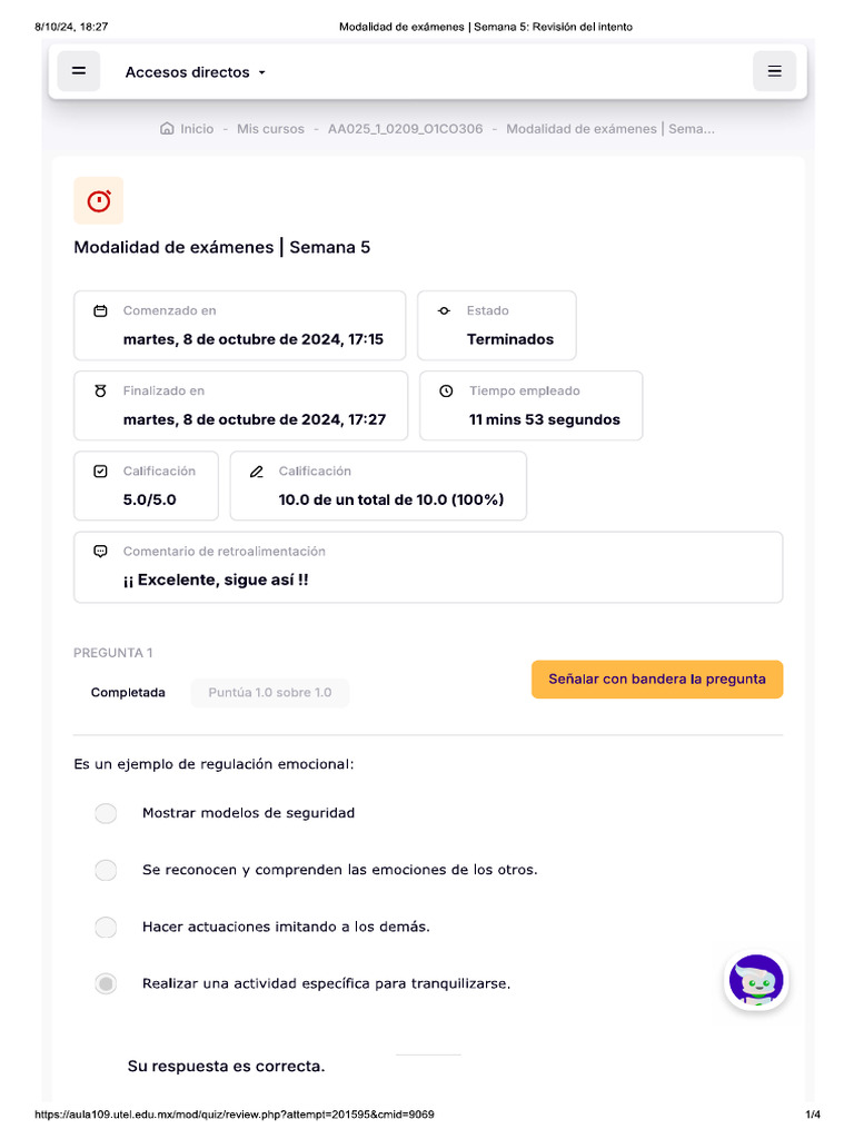 Examen Semana 5 - Inteligencia Emoc | PDF