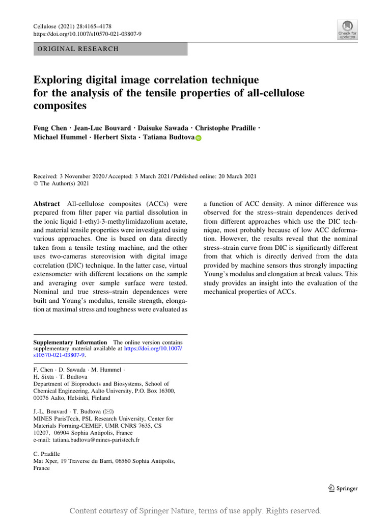 Exploring Digital Image Correlation Technique For Pdf Strength Of Materials Deformation