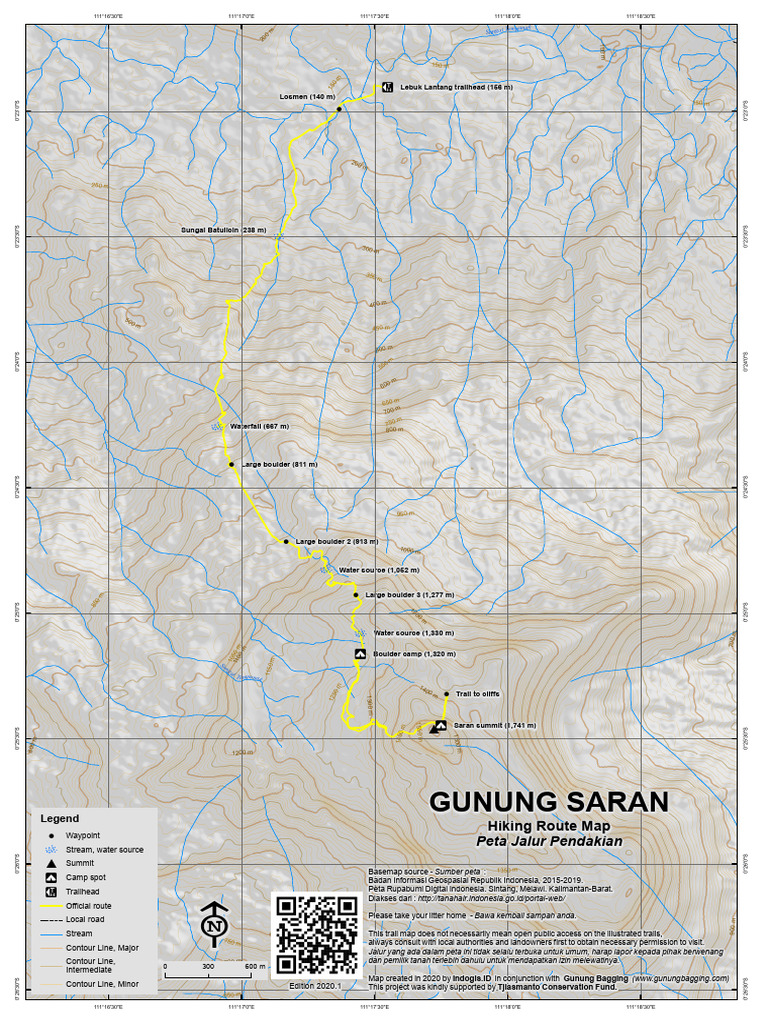 Peta Jalur Pendakian Gunung Saran | PDF