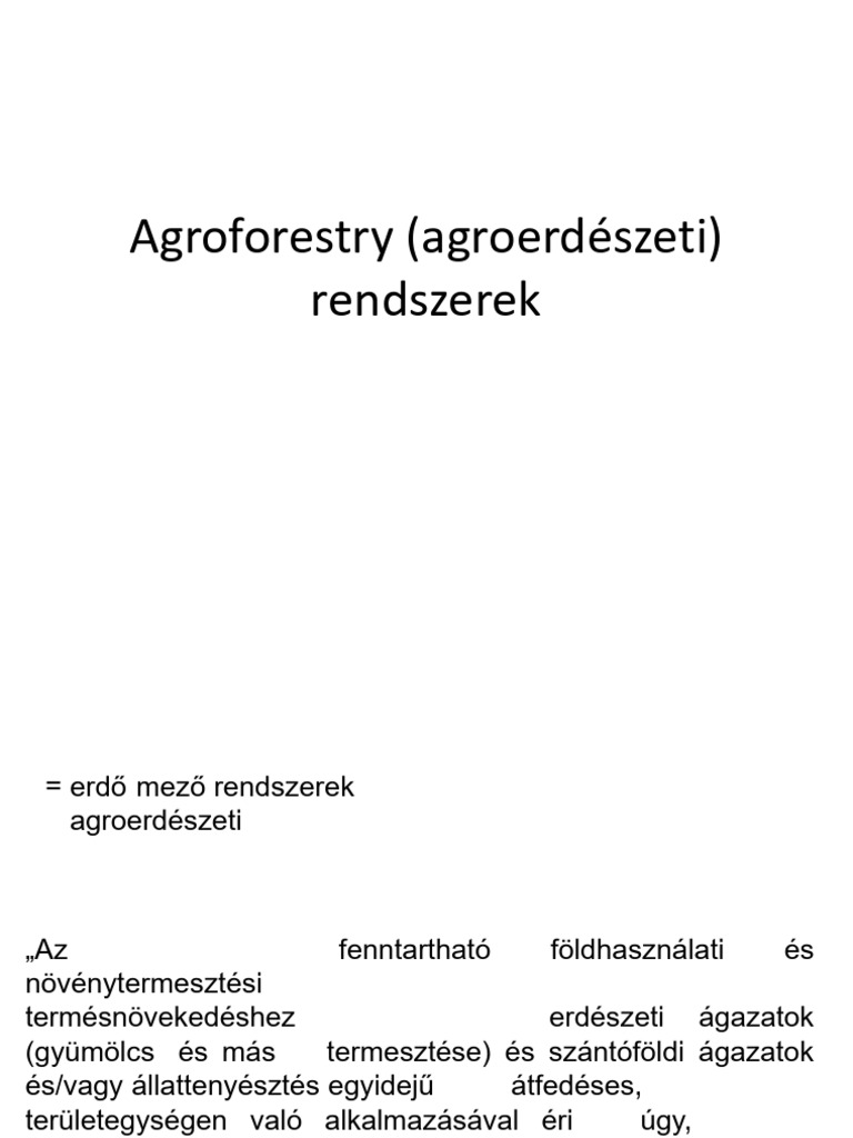 4. Agroforestry rendszerek | PDF
