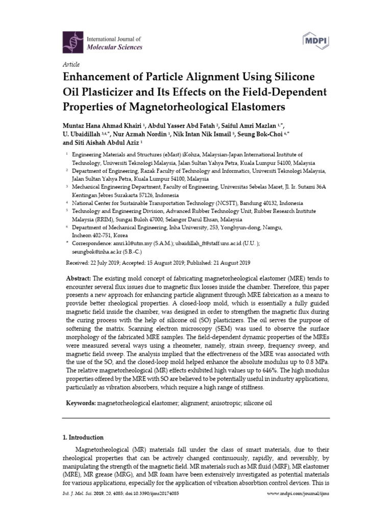 Enhancement of Particle Alignment Using Silicone O | PDF | Strength Of Materials | Viscoelasticity