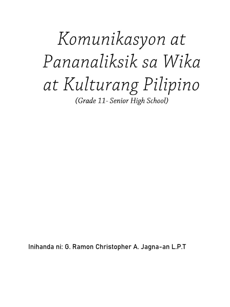 Fil. 11 Module Complete | PDF