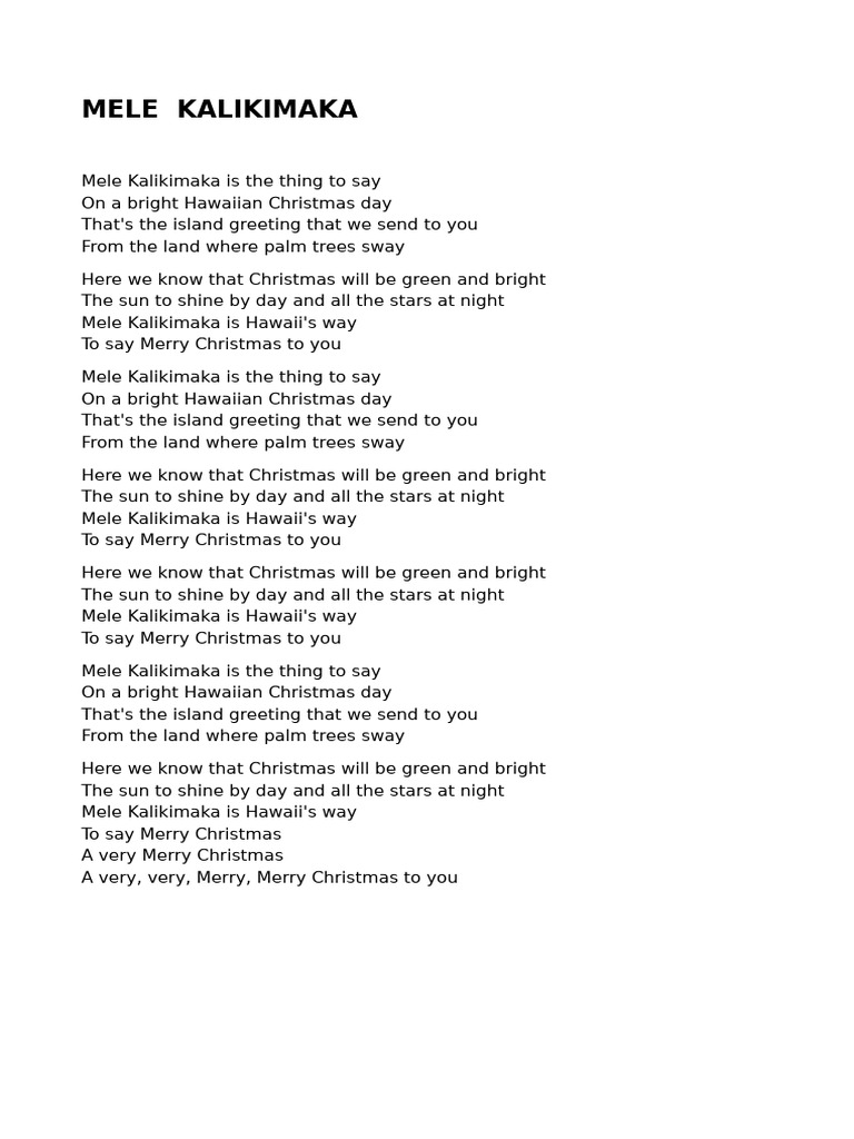 Mele Kalikimaka | PDF