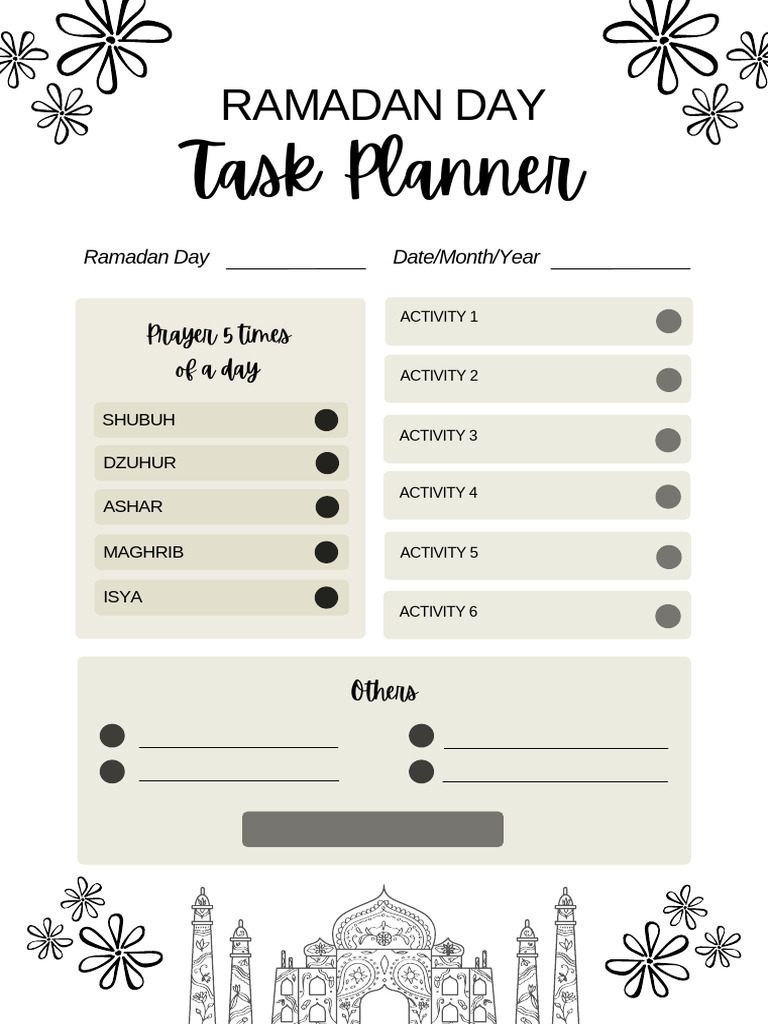 Printable Ramadan Day Planner | PDF